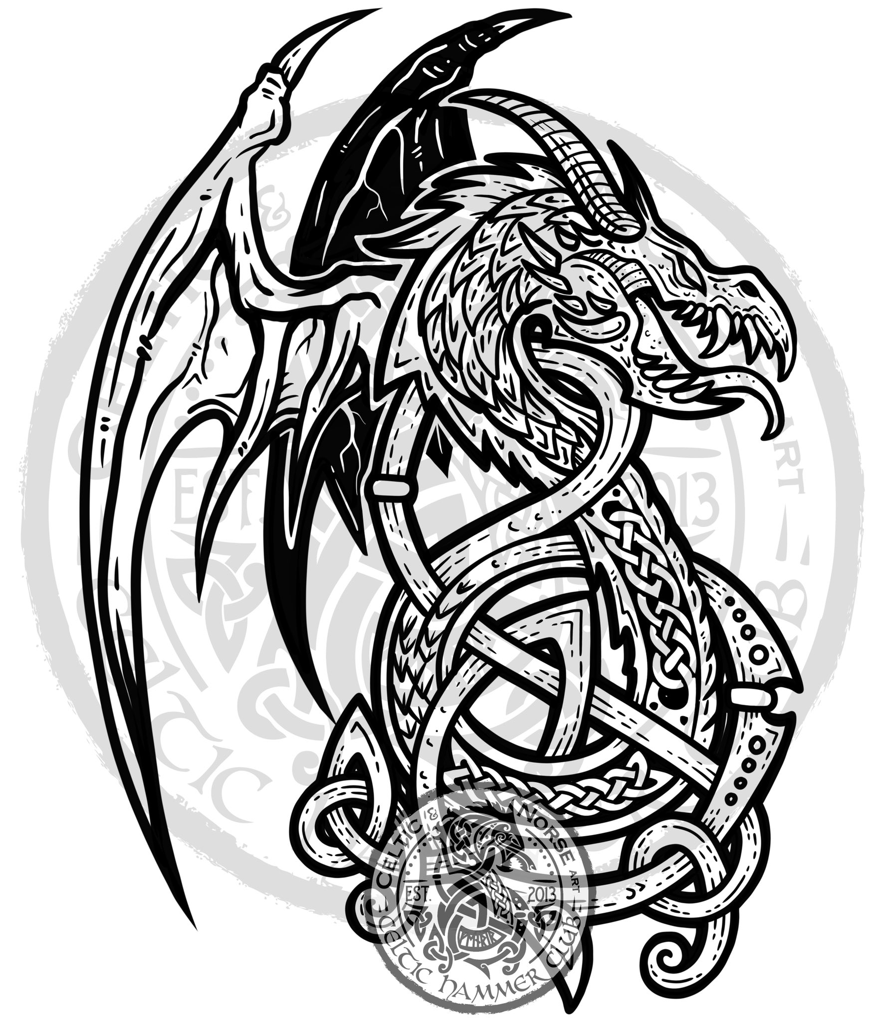 Celtic Dragon Drawings