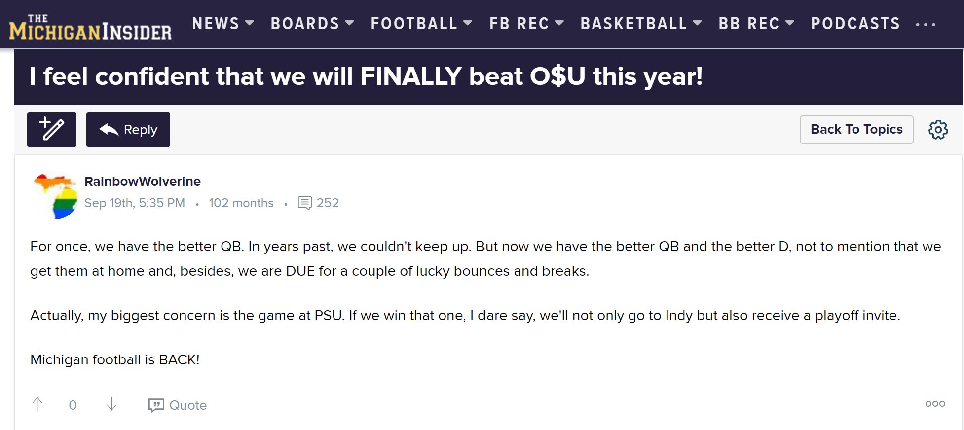 Message Board Geniuses on Twitter: "#Michigan is all the way back! #GoBlue…