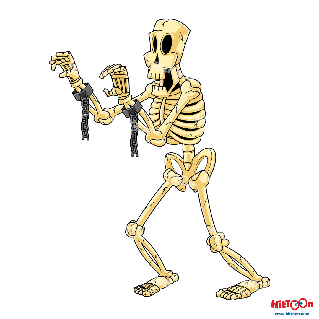 Scary Cartoon Skeleton