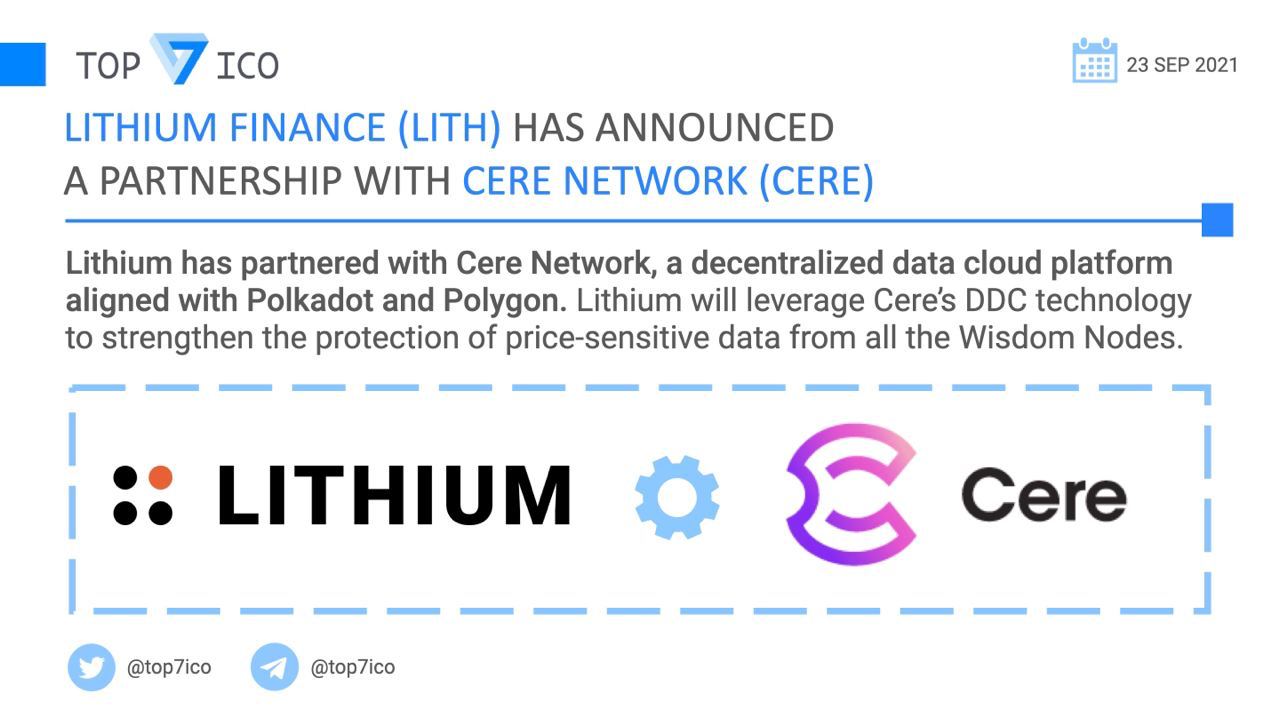 TOP 7 ICO on Twitter: "Lithium Finance $LITH has announced a partnership with Cere Network $CERE ...