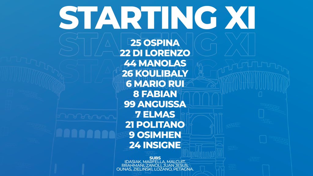 Napoli starting XI for today : r/sscnapoli
