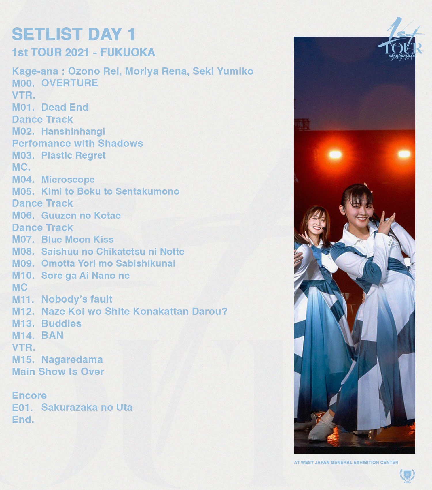 46 Fans Ina On Twitter 📄 Recap Setlist Of Sakurazaka46 1st Tour 2021