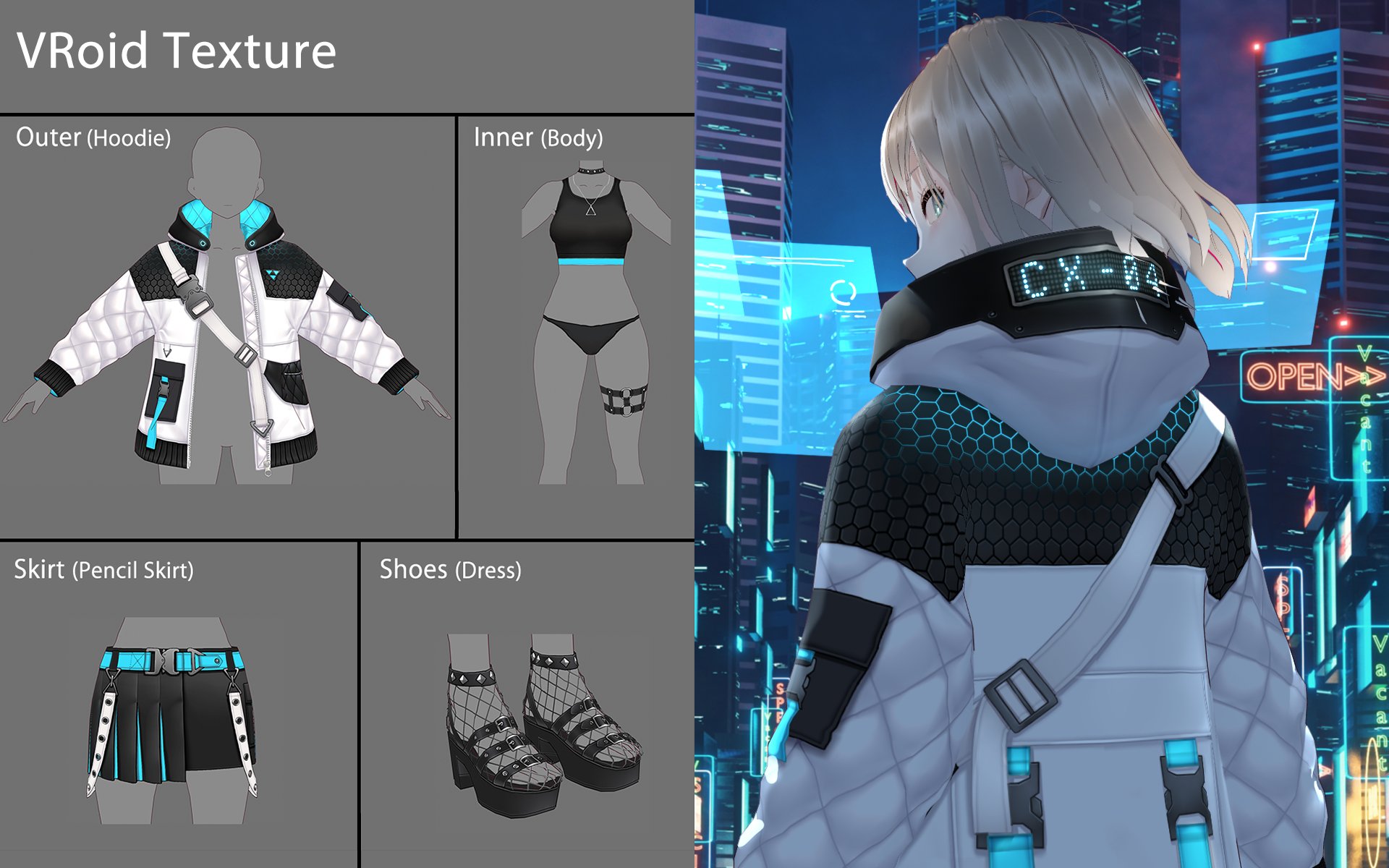 OFUJI🧛‍♀️ VRoid Costume on Twitter: "サイバーパンク4 | OFUJI STORE https://t.co/2UQzTpLprh #VRoid # ...