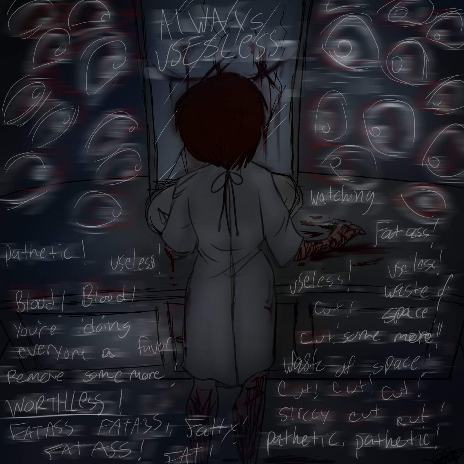 Ræt_Frøgge on Twitter: "⚠️ TW ⚠️ Blood- Self Harm Venting with YB- Sona. :) #YourBoyfriendGame # ...