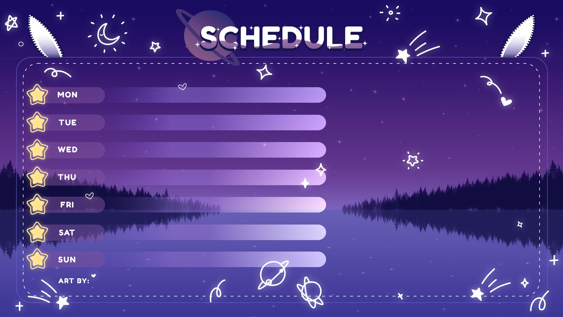 UWU MEDIA | KAWAII GRAPHICS STUDIO on Twitter: "Schedule Design for @SlugTuber 💜💙 so excited for ...