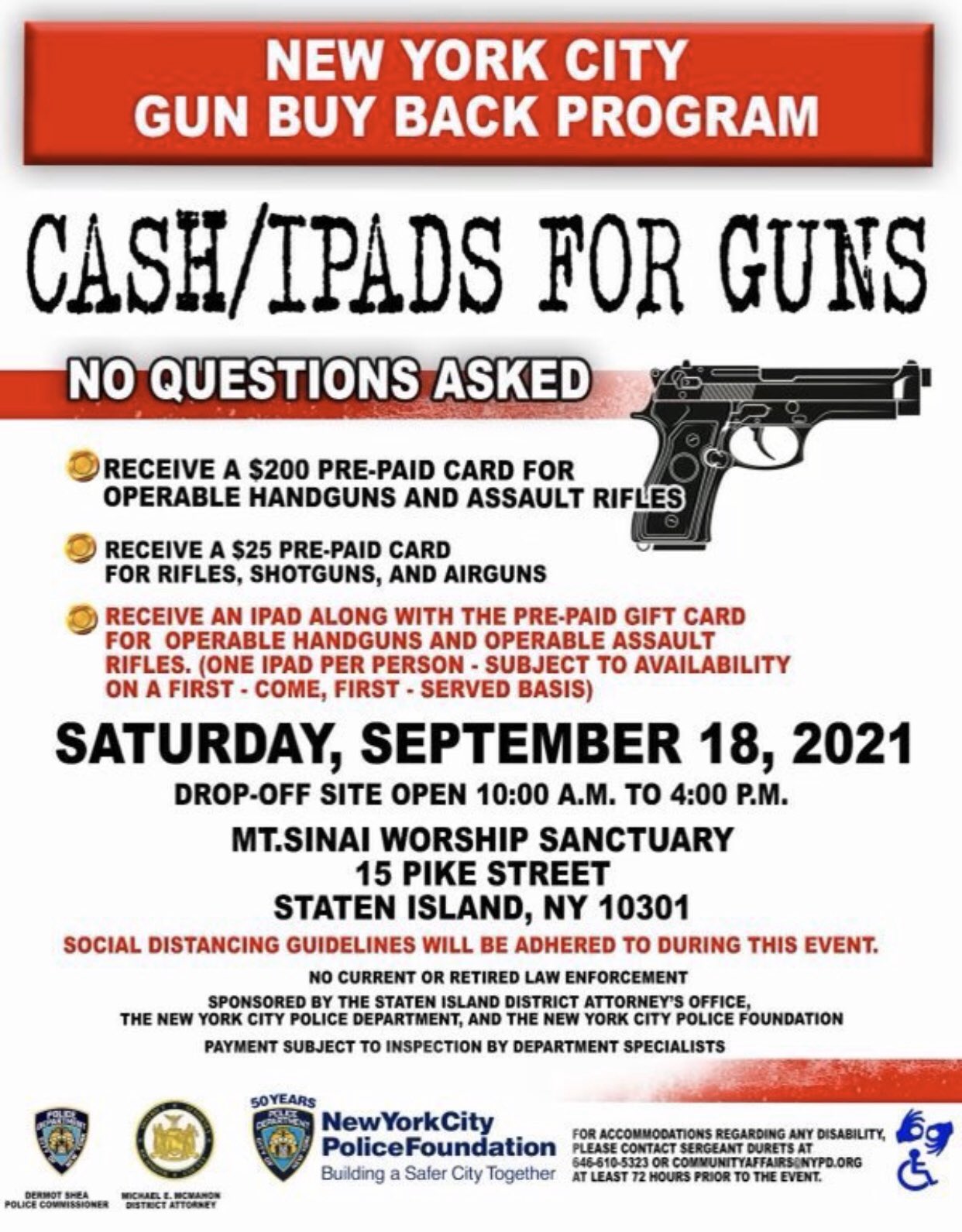 Nypd 120th Precinct On Twitter Gun Buy Back Program 💵 Cash Ipads For
