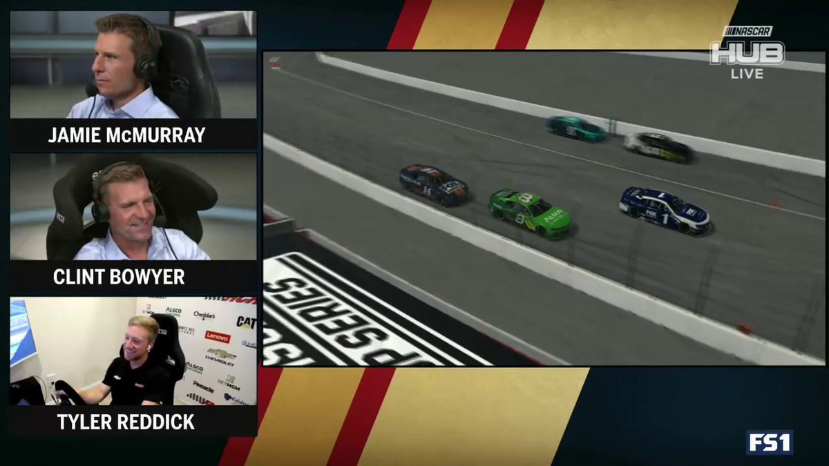 Clint Bowyer, Jamie McMurray and Tyler Reddick take laps around the LA ...