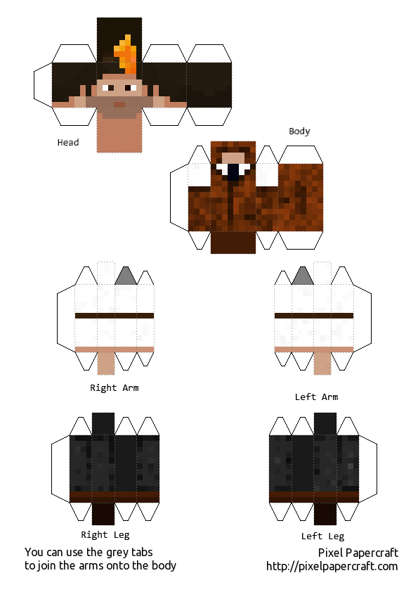 Minecraft Papercraft Villager Template