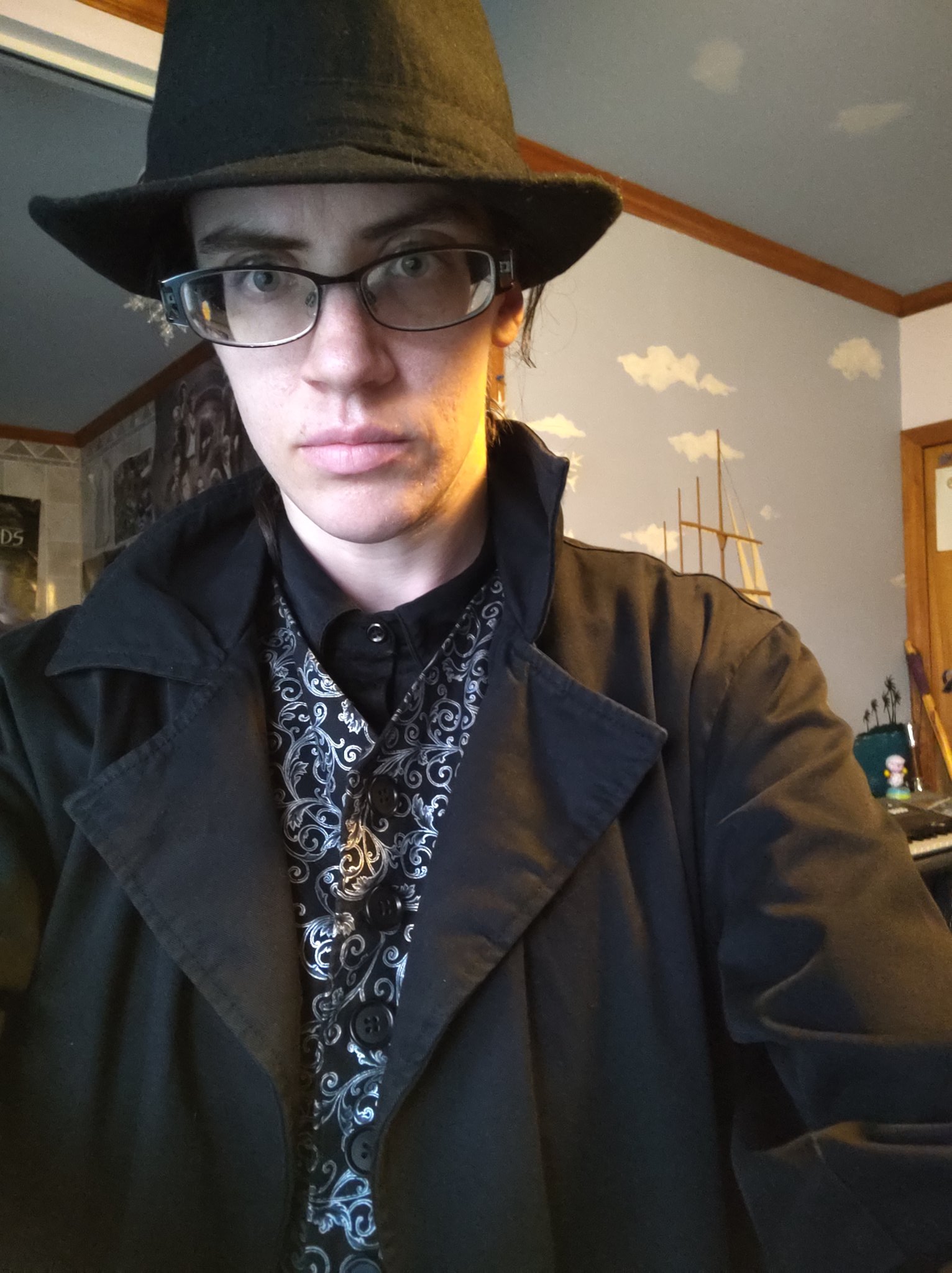 Neckbeard Fedora Trench Coat