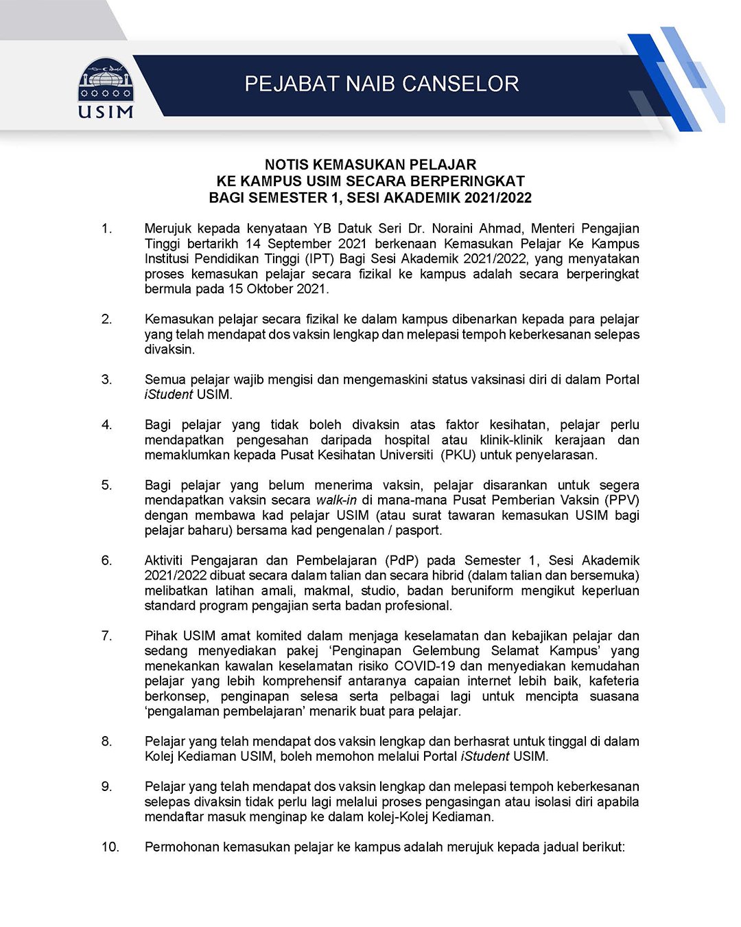surat tawaran kemasukan usim - Jessica Ellison