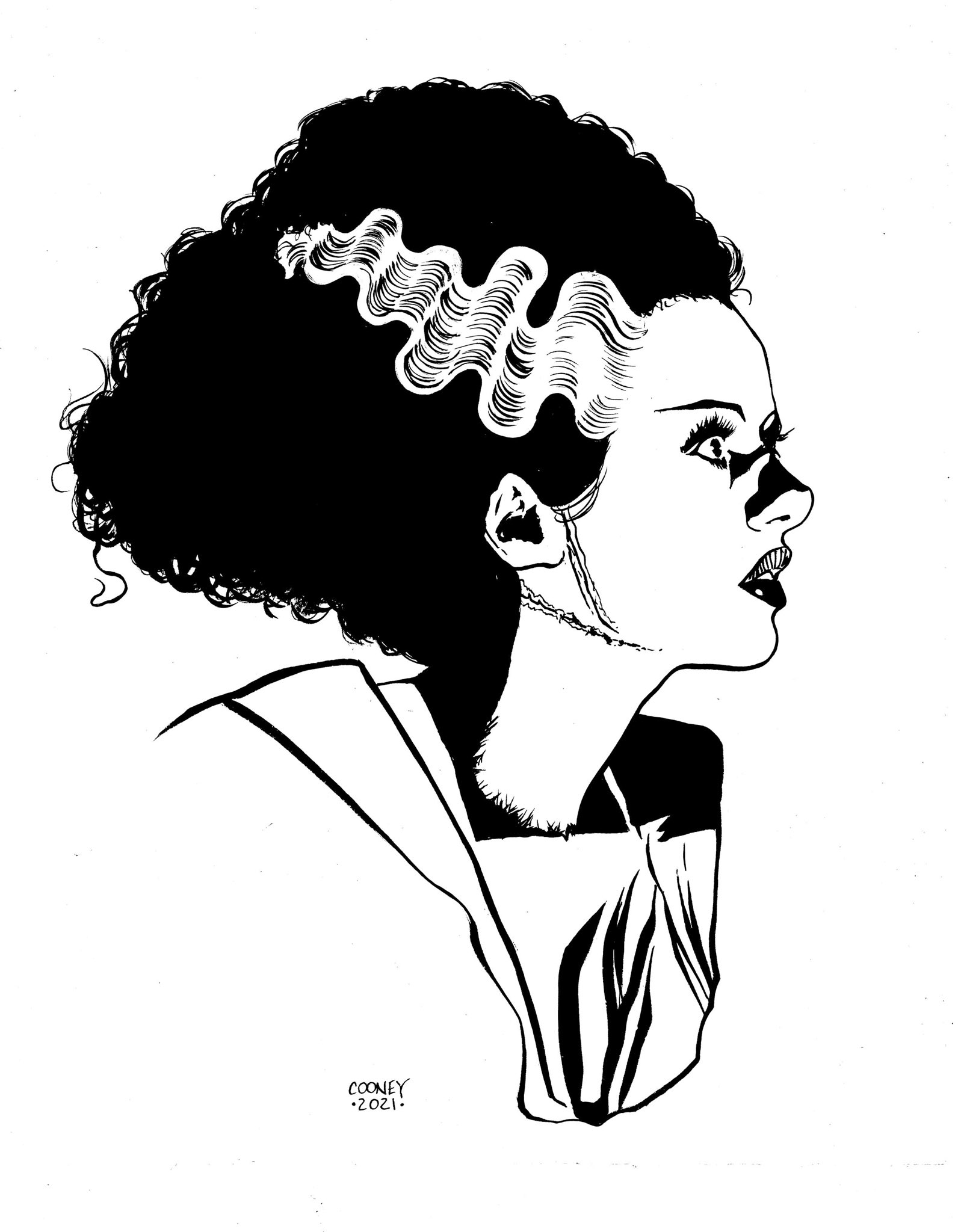 Bride Of Frankenstein Outline Bride Frankenstein Stock Illustrations