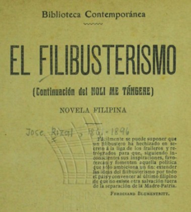 El Filibusterismo Original Cover