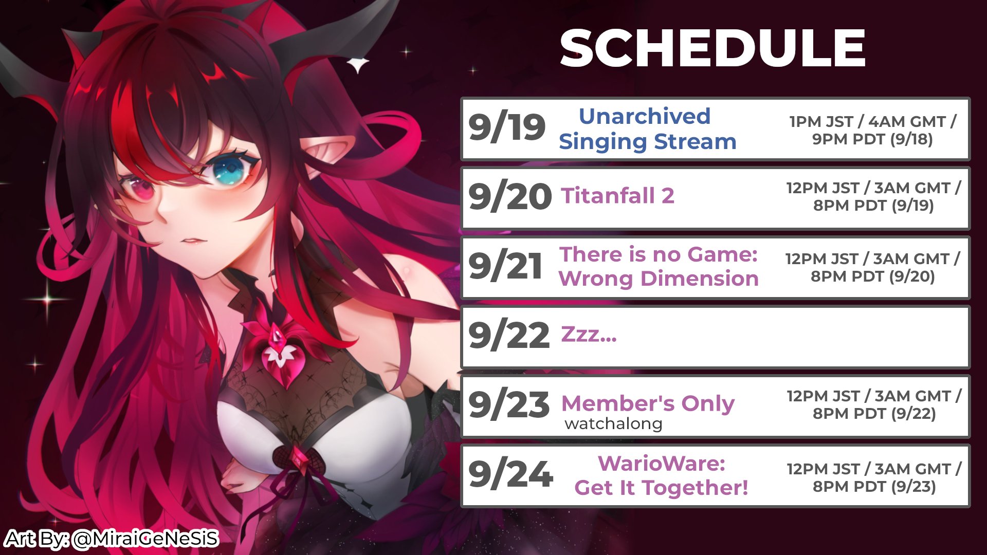 IRyS💎holoEN One Step at a Time & Gravity on Twitter: "💎Schedule (SEP19-24)💎 Hope is here! Yay ...
