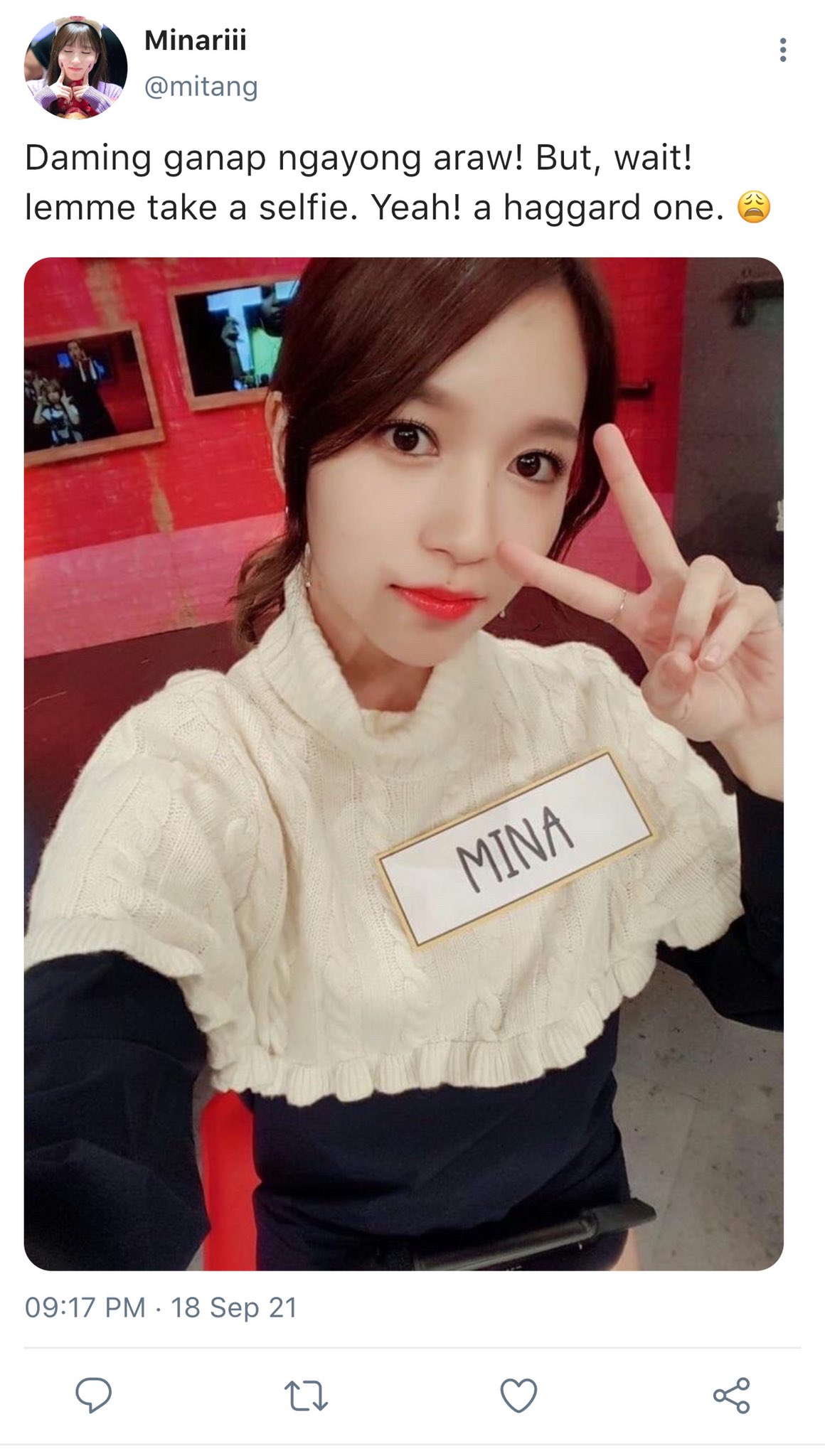 Memo | Mitang 🍀 on Twitter: "P.103 Haggard yan Mina? Sabi na e isa talaga akong patatas! Hays…