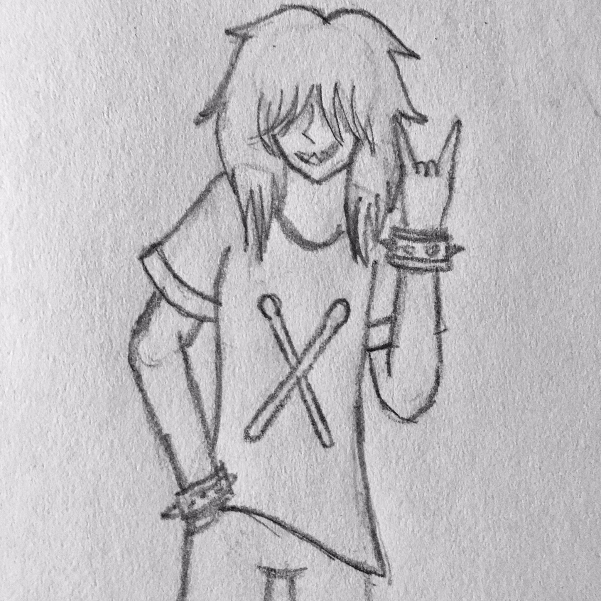 Simple Emo Boy Drawing