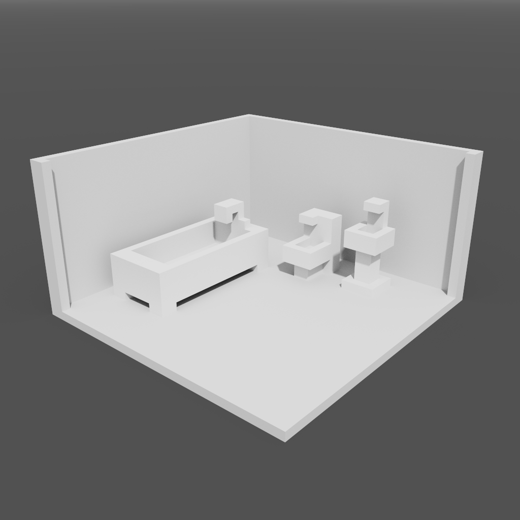 Narisa on Twitter: "Minimalist #voxel bathroom. #voxelart #onecolorchallenge https://t.co ...