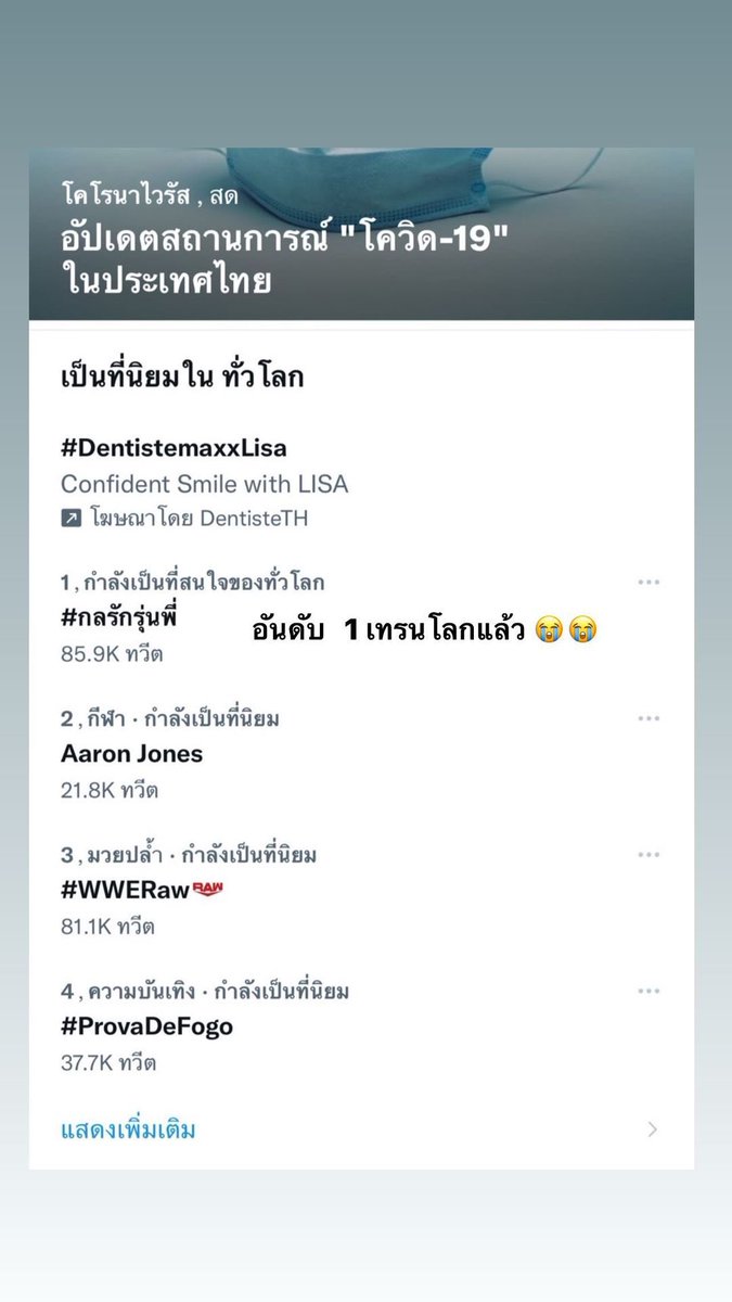 YinWar_JP on Twitter: "2021.09.21 Aunz Patchara IGS อันดับ 1 เทรนโลกแล้ว 😭😭 Cr. aunjung #กลรัก ...