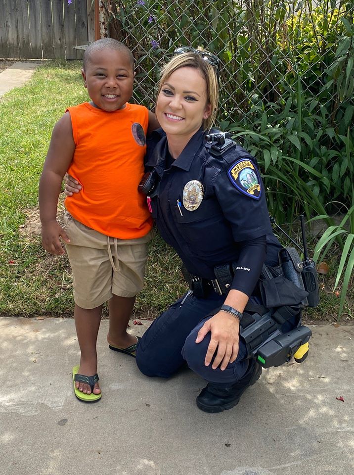 PURE HAPPINESS: The moment that a little boy ran up to Merced Police ...