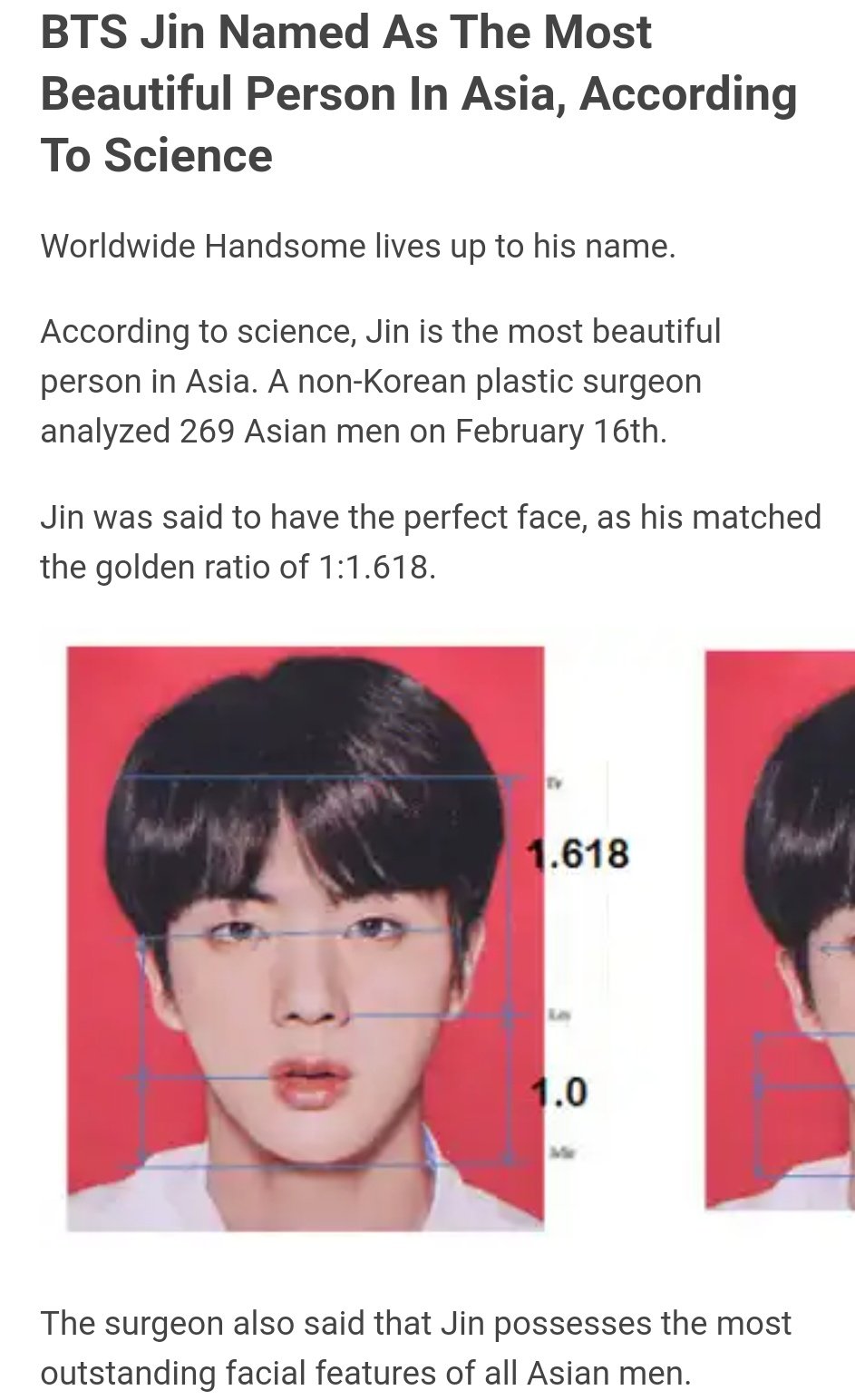 Scientifically Perfect Male Face