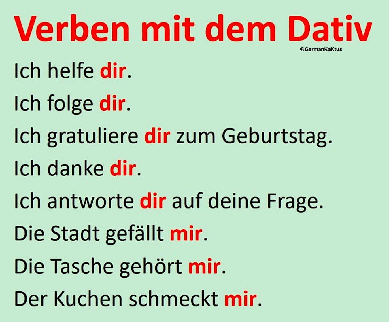 altura amanecer Hacer dativ mir dir Desalentar Latón fábrica