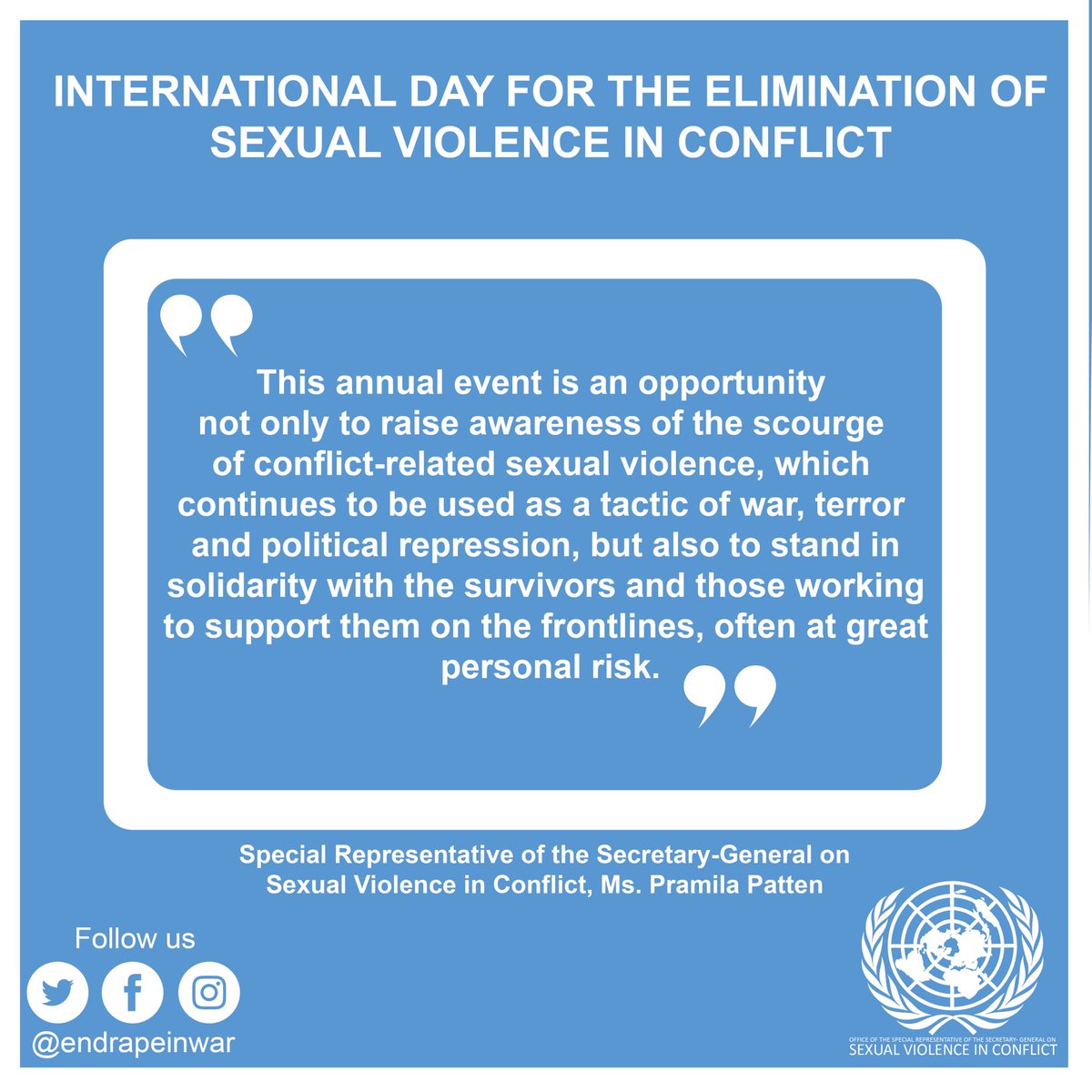 International Day For The Elimination Of Sexual Violence In Conflict