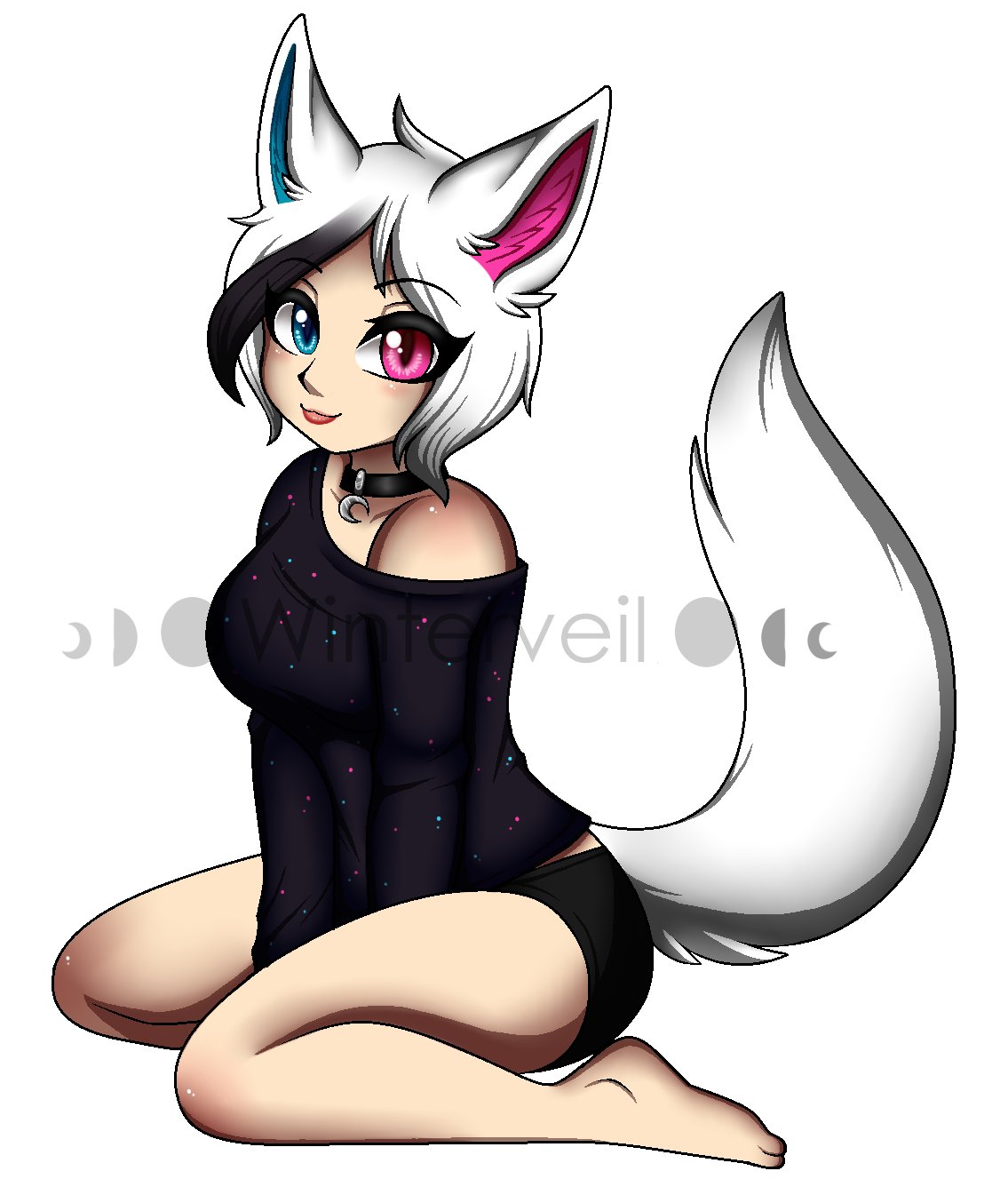 Half Girl Half Fox Drawing