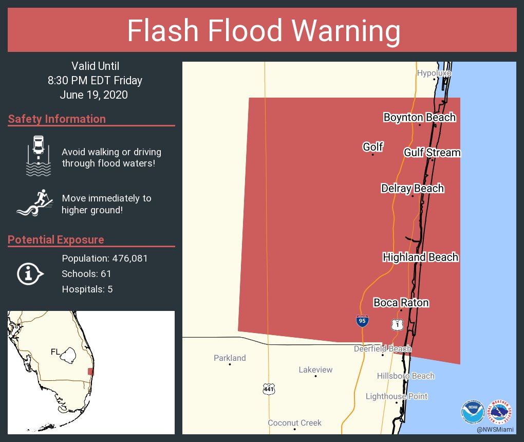 Flash Flood Warning continues for Boca Raton FL, Boynton Beach FL ...