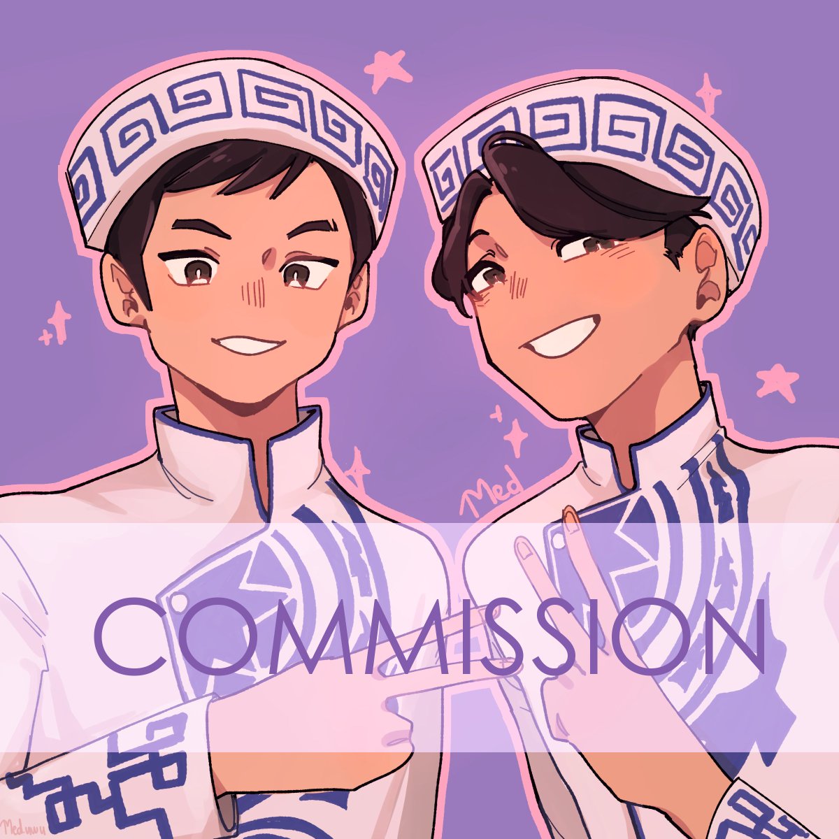 「Some cute couple commissions I've done for the last two year」Med | From river to seaの漫画