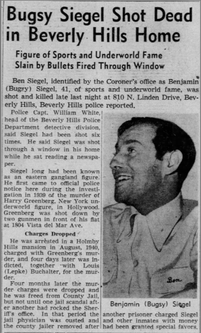 Who Shot Bugsy Siegel