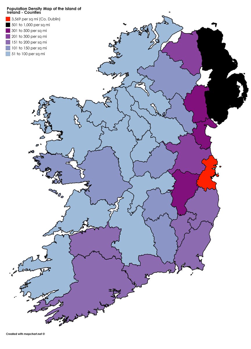 Ireland City Population Density Map Population Increase, 1996–2002.