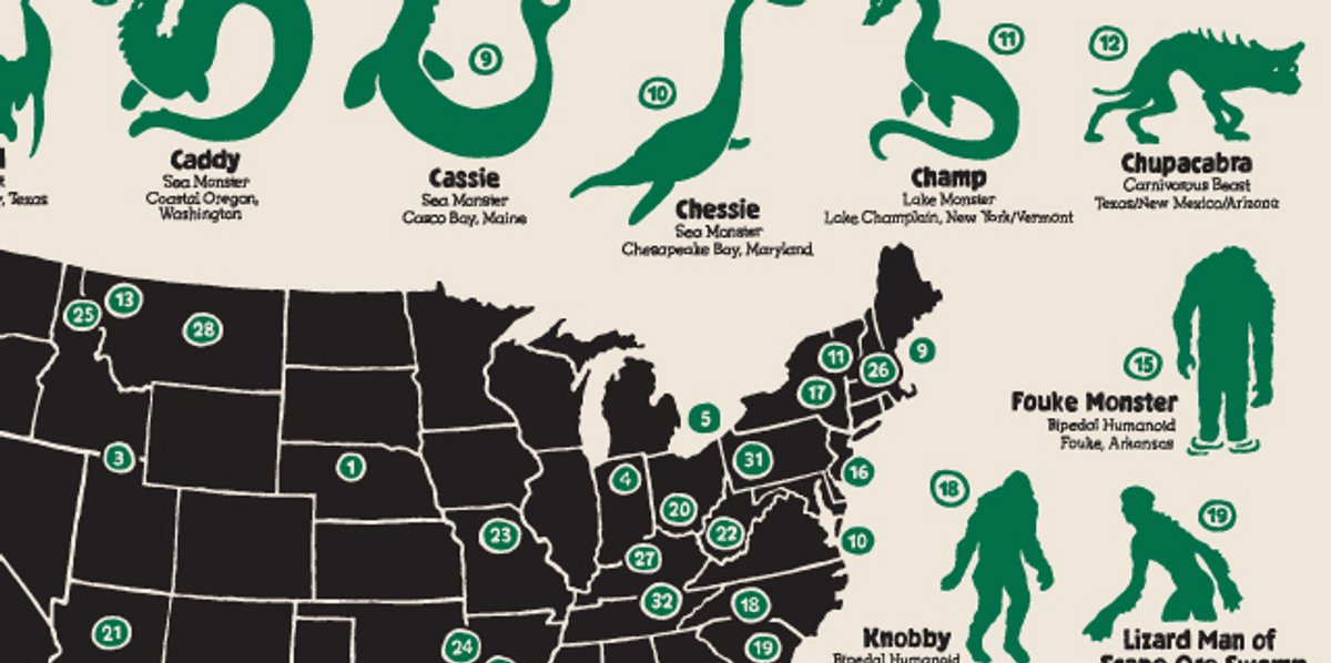 The Full Map Of Monsters In America!, 51% OFF