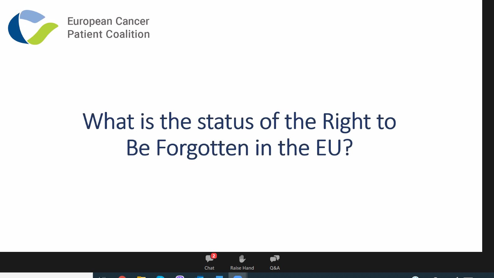 @cancernurseEU on Twitter: "ECPC webinar on the Right to be Forgotten #R2BF. #EUCancerPlan needs ...