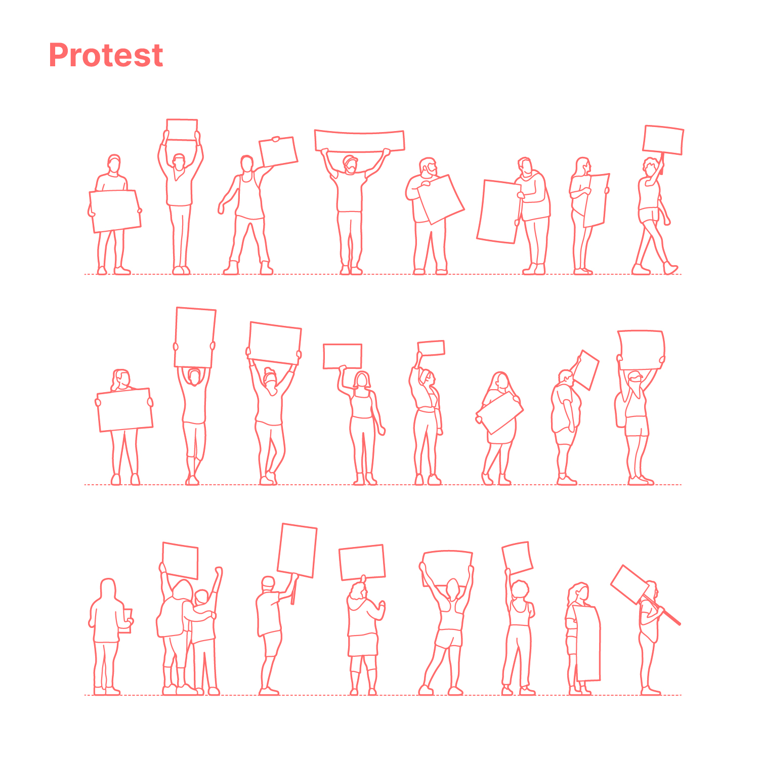 People Protesting Drawing