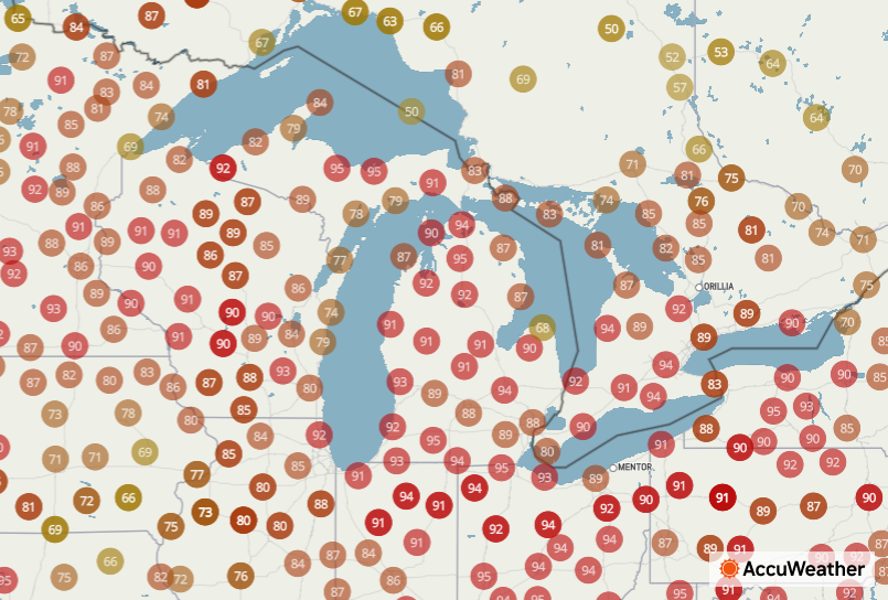 AccuWeather RealFeel® Temperatures are already above 90 F in parts of ...