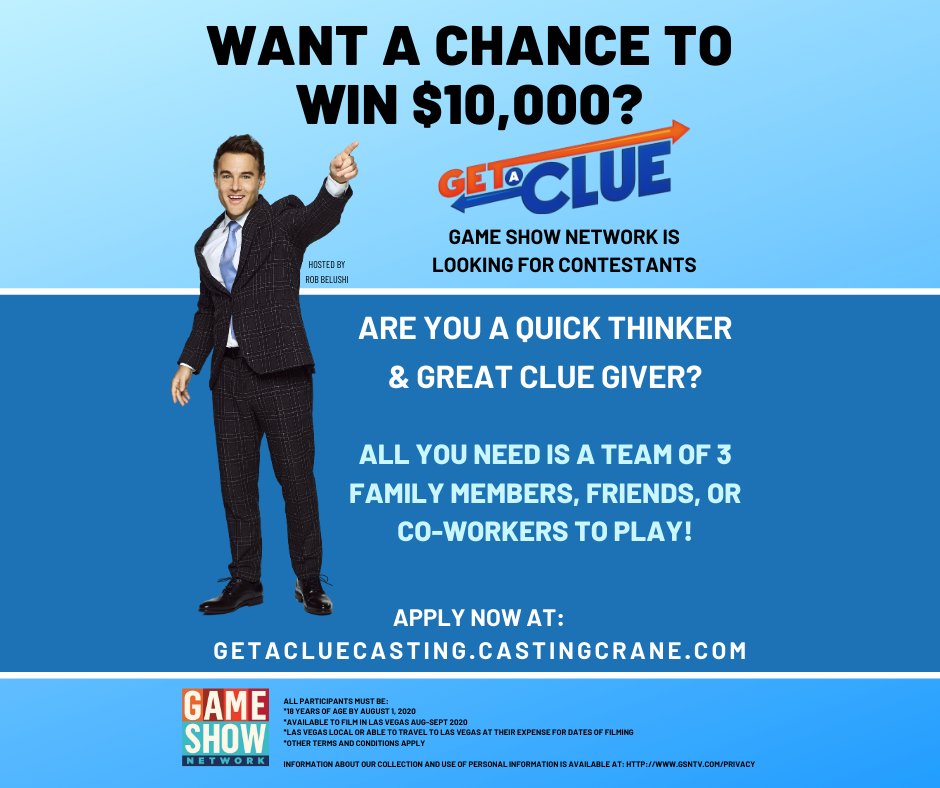 Game Show Casting on Twitter: "WANT A CHANCE TO WIN $10,000? GSN is ...