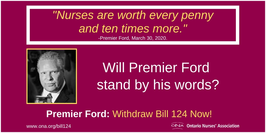 Ontario Nurses' Association on Twitter: "Let's send a strong message to Premier Ford to withdraw ...
