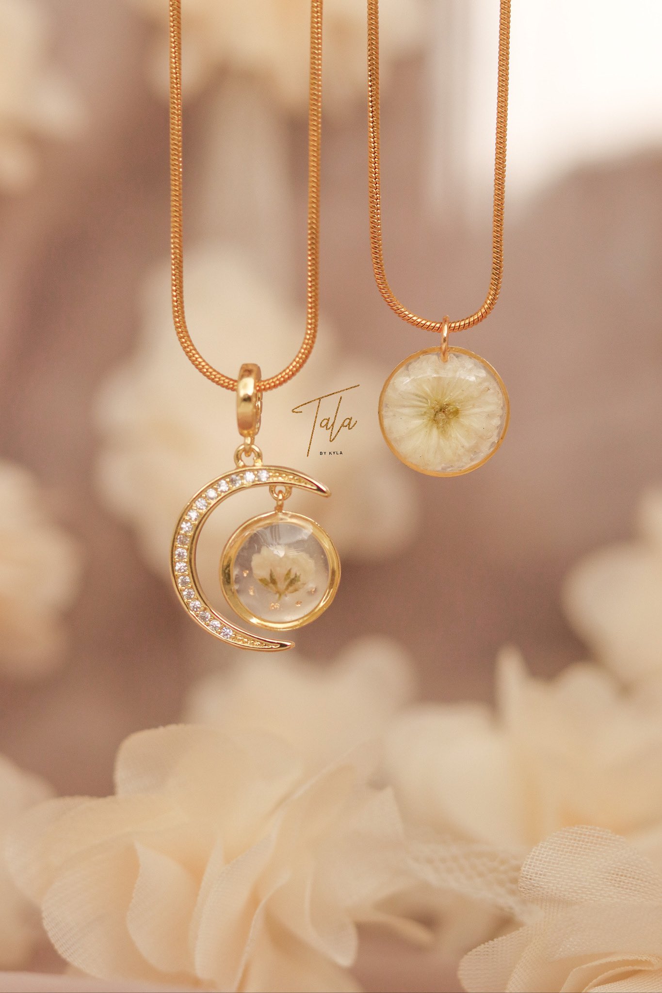 Tala by Kyla on X Pressed flower necklaces Original Tala by Kyla designs https t AWiTCx4Kvn X