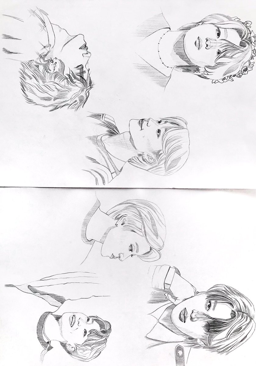 「more san sketches! i'll definitely sketch more it's so fun #」she ...