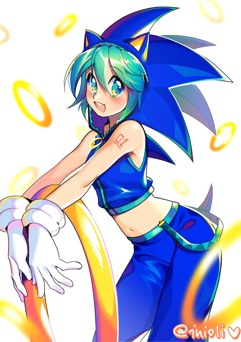 「Sonic Miku!! I'm so obsessed with Miku l」|incza 🌈のイラスト