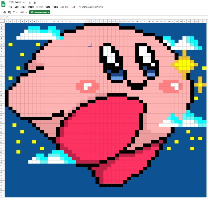 Kirby Pixel Art Template