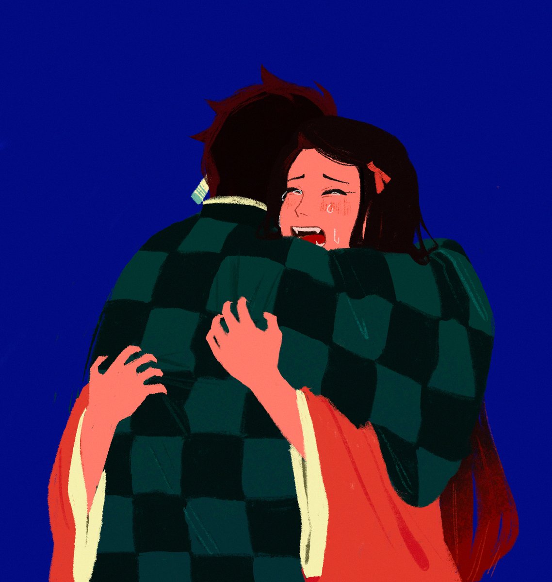 「siblings and hugs #kny #kimetsunoyaiba 」|🍤のイラスト