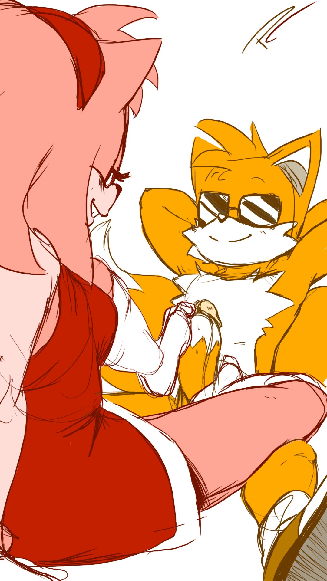 Rule 34 916 Amy Rose Anthro Clothing Duo Eyewear Female Foot Fetish Foot Play Footjob