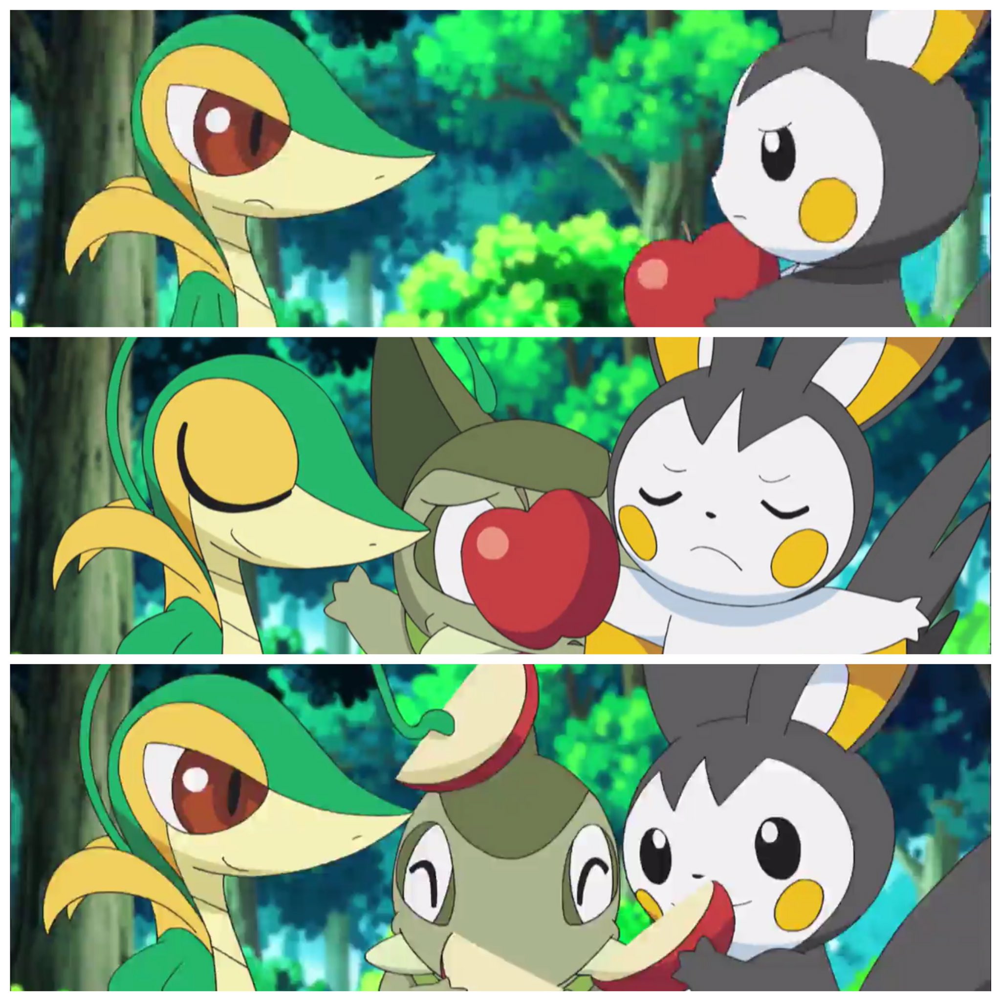 Emolga And Pikachu Kiss