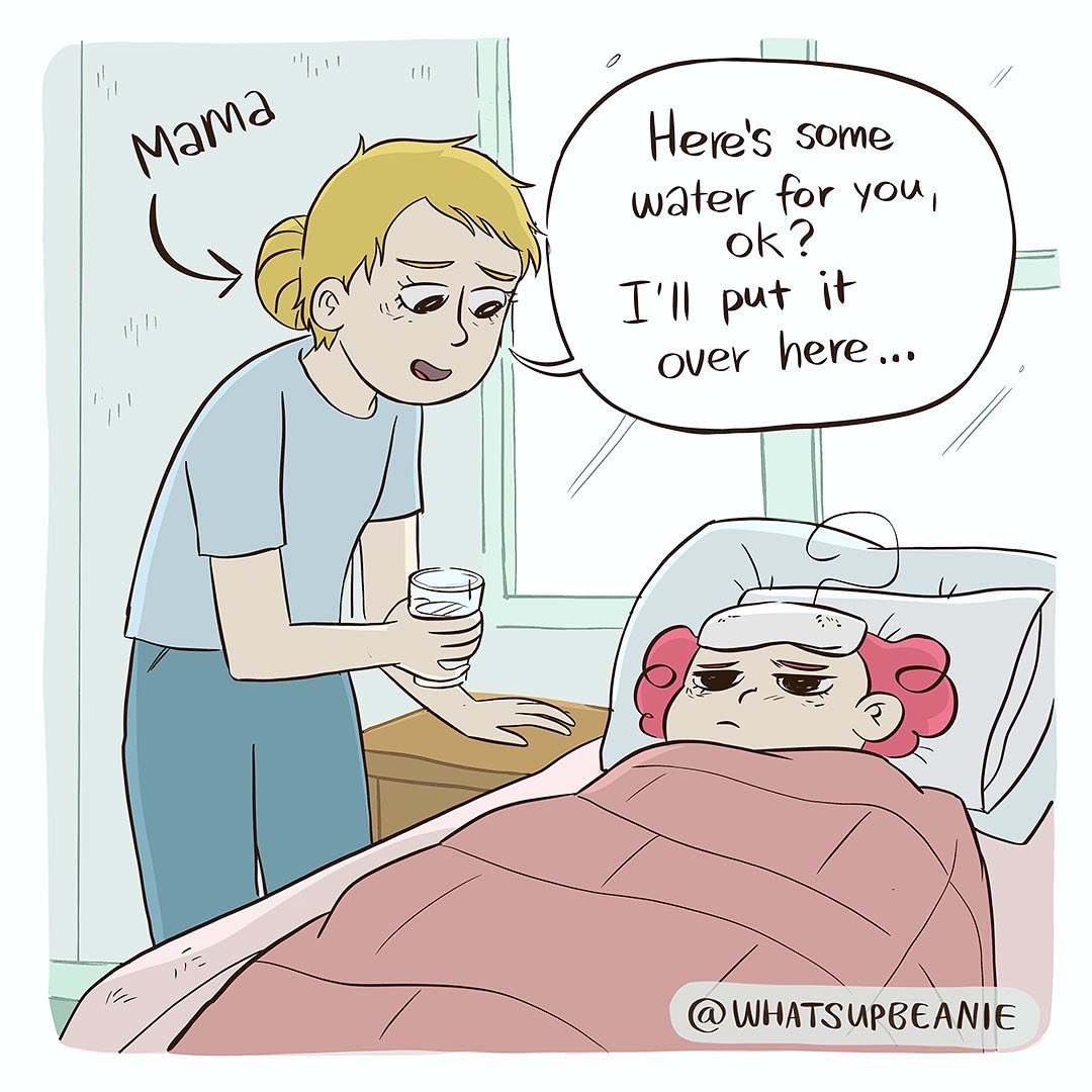 「Smooshing my face into Mama's arm was always very comforting」Beanie 🐶の漫画