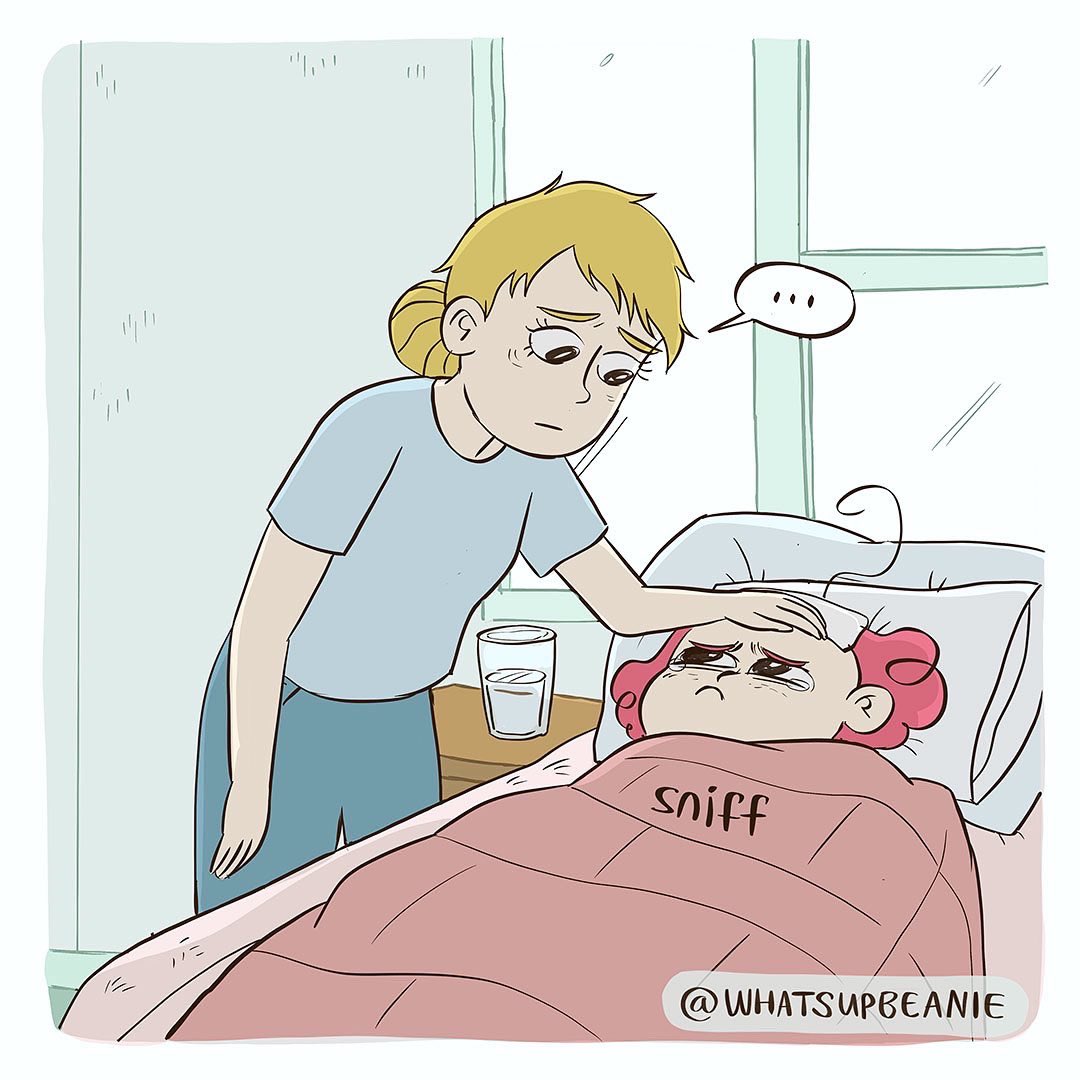 「Smooshing my face into Mama's arm was always very comforting」Beanie 🐶の漫画