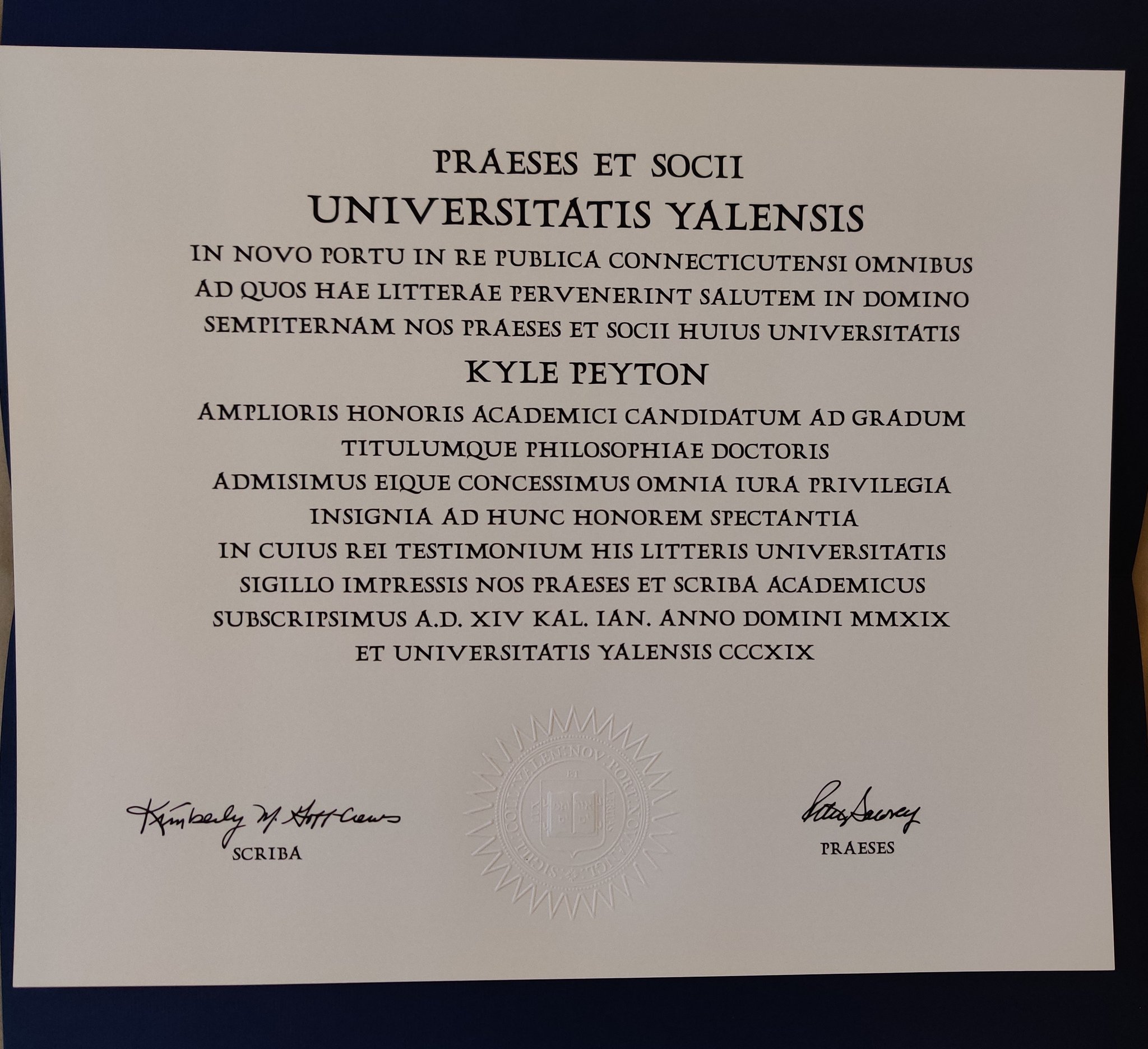 Yale University Diploma