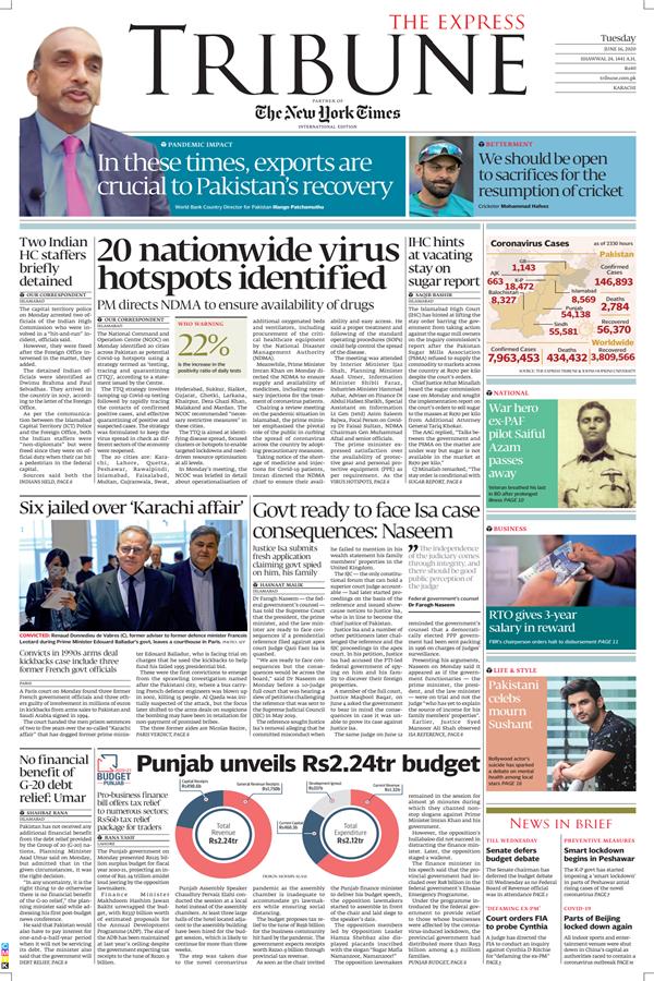 Tuesday, 16 Jun 2020 Today's Paper | The Express Tribune | Scoopnest