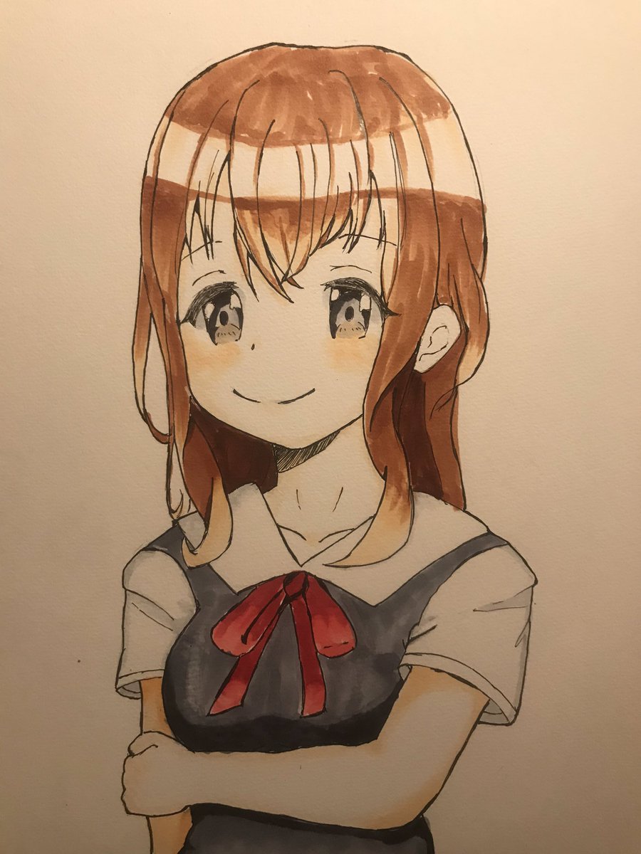 「挨拶するやつ描きたかったけど、なんかスカートめくってるみたいになった/// #イラスト #アナログ #落書き 」Yukario｜ゆかりおの漫画