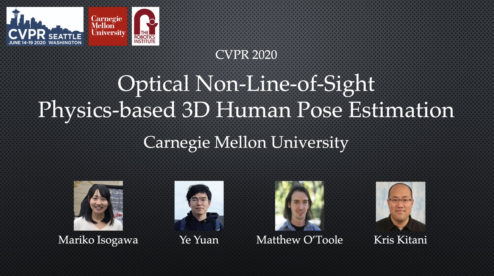 CMU Center for Perceptual Computing and Learning on Twitter: "Optical Non-Line-of-Sight Physics ...