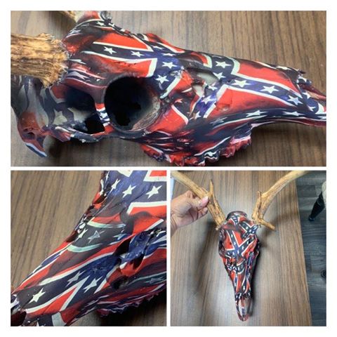 Rebel Flag Deer Skull